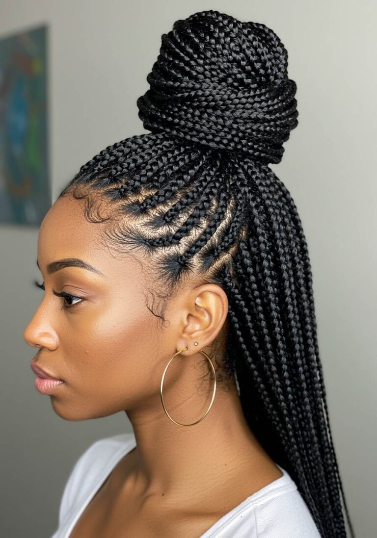 Top 10 Easy Stylish Half-Updos for Box Braids