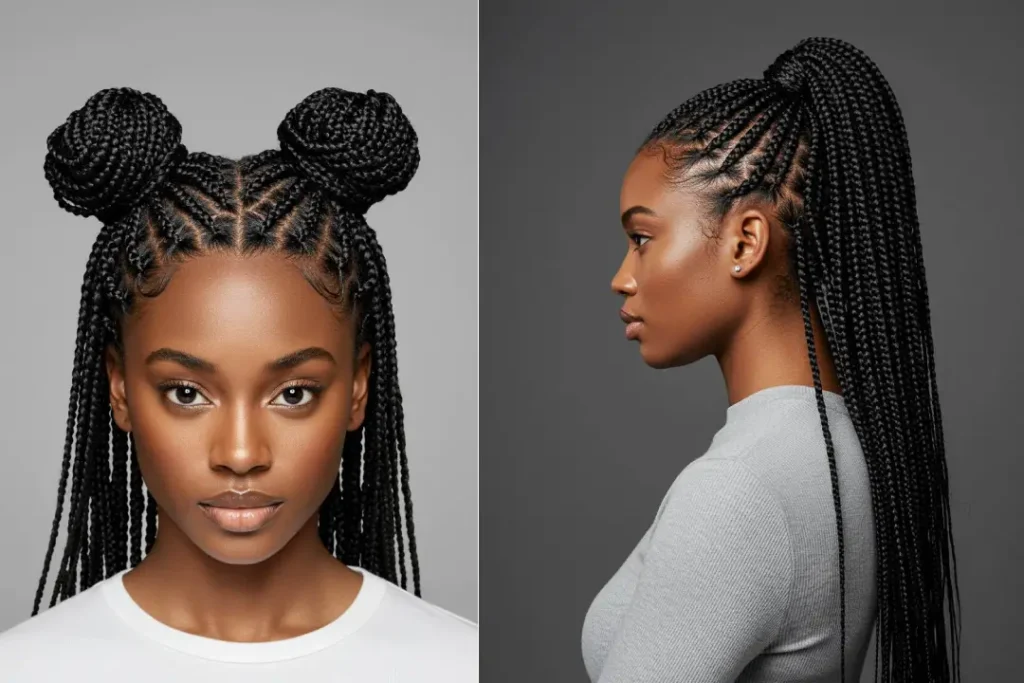 Top 10 Easy Stylish Half-Updos for Box Braids